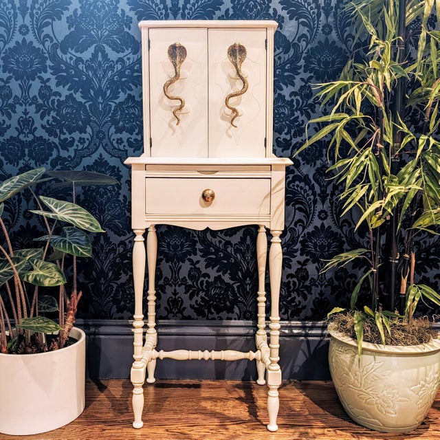 Vintage White Cocktail Cabinet or Dry Bar Chairish
