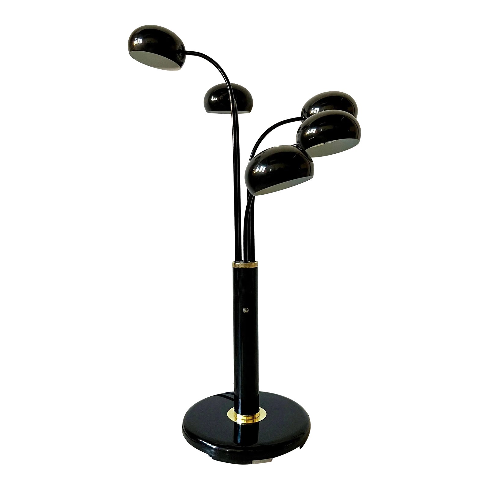 1980s Post-Modern Eyeball Black Metal Multi-Arm Adjustable Task Lamp ...