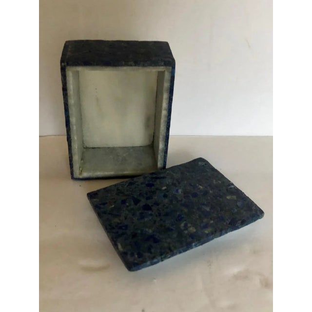 Afghan Traditional Lapis Lazulli Stone Trinket Box With Lid | Chairish