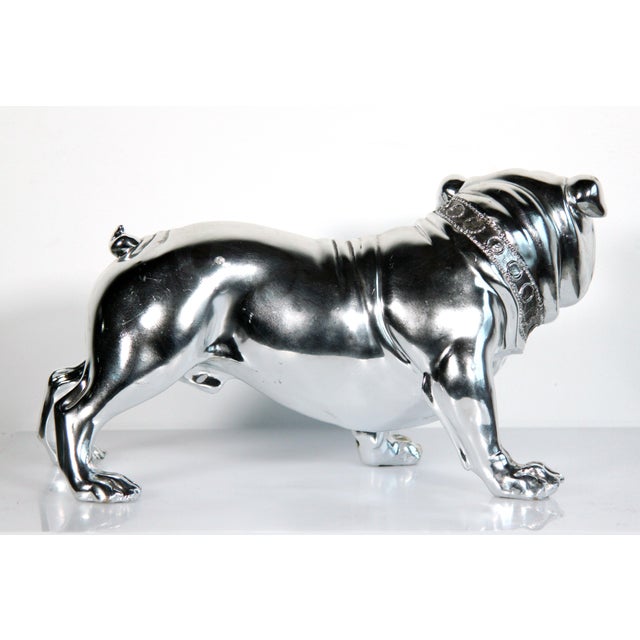 Contemporary 1990's Chrome English Bulldog Figure | Chairish