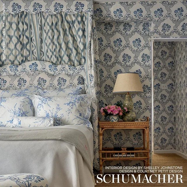 Schumacher Marella Fabric in Delft | Chairish