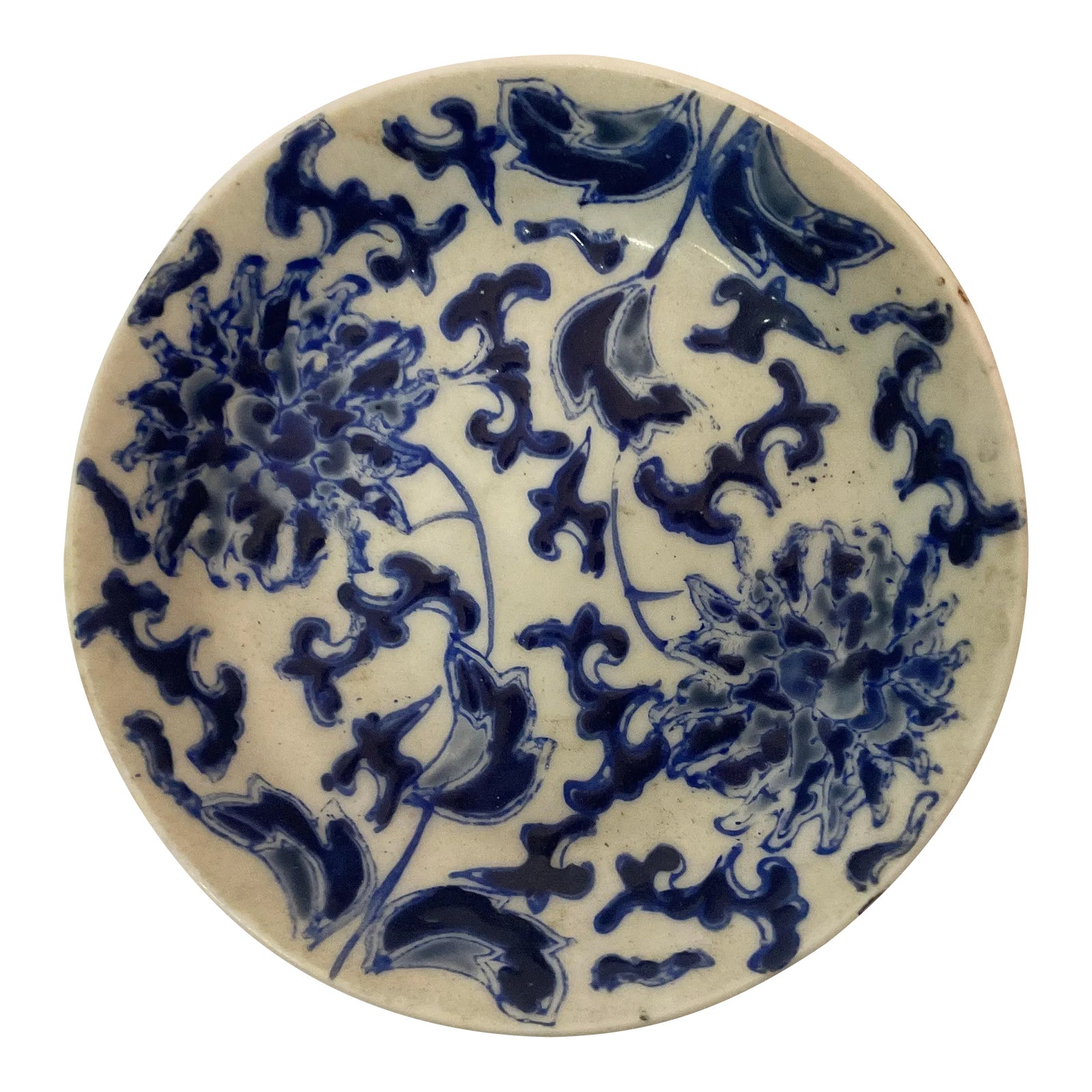 Early 20th Century Blue and White Chinese Pin Dish | Chairish