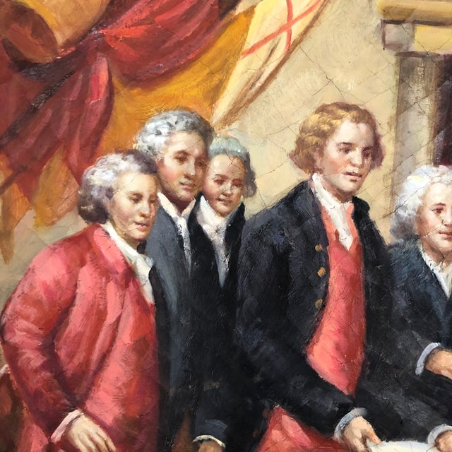 Vintage Oil Painting of the Signing of the Declaration of Independence ...