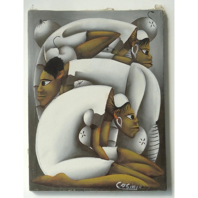 Vintage Haitian Laurent Casimir Painting 1991 | Chairish