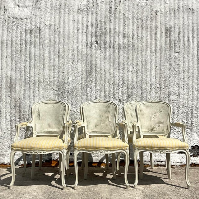 Vintage Regency Cane Back Dining Chairs - Set of 6 | Chairish