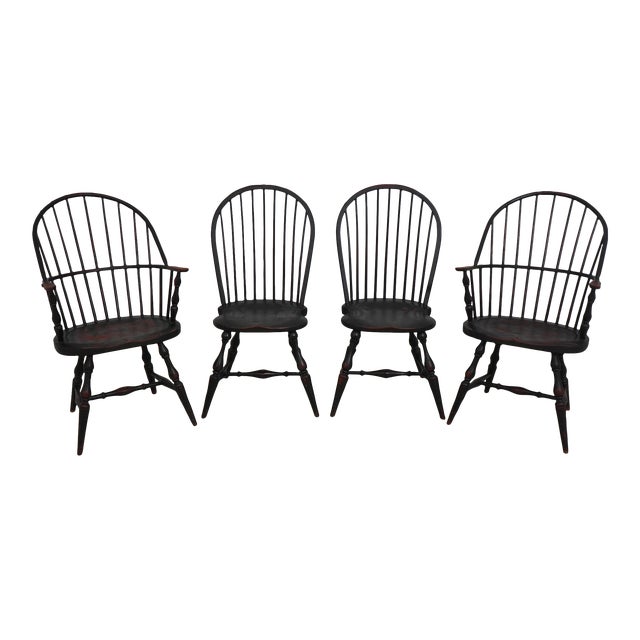 Set of 4 Luigi Rossi Benchmade Windsor Dining Room Chairs | Chairish