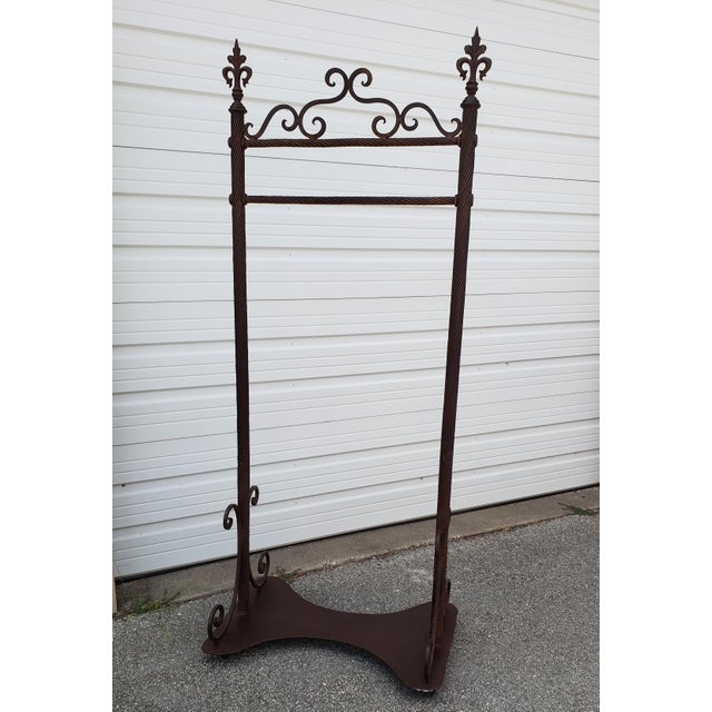French Wrought Iron Clothing Rack / Garment Hanger | Chairish