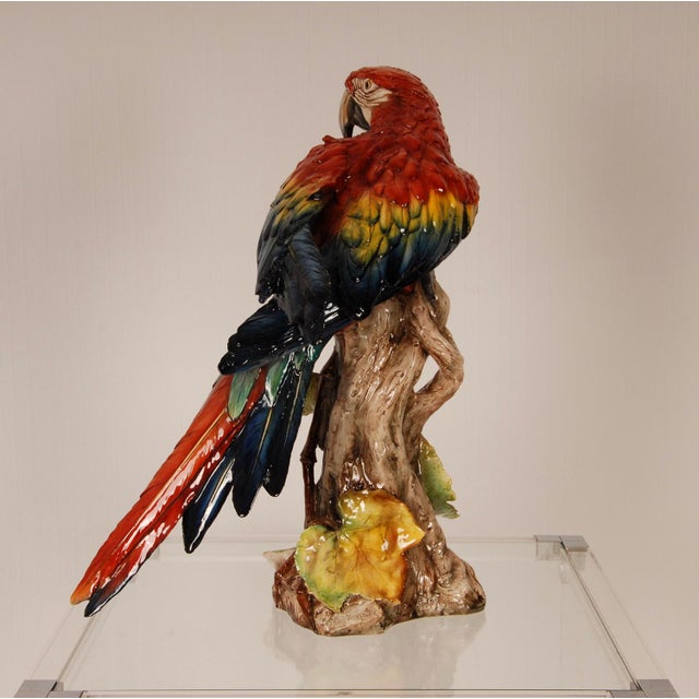 1940s Art Deco Italian Majolica Ceramic Macaw Parrot Porcelain Animal ...