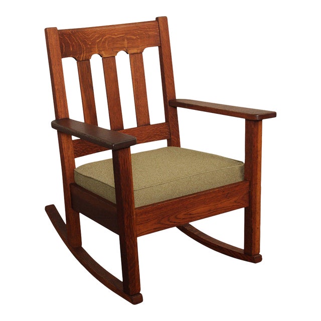 Antique Mission Oak Rocking Chair | Chairish