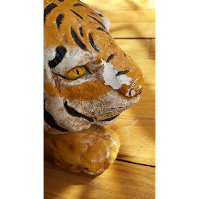 1960s Figurative Plaster Stalking Tiger Figurine | Chairish