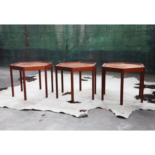 1960s Hans Andersen Artex Teak Stacking Hexagonal Tables - Set of 3 ...