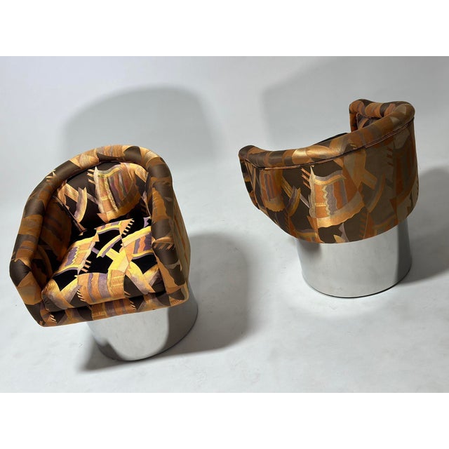 Pair Pace Stainless Steel Swivel Lounge Chairs, 1970 | Chairish