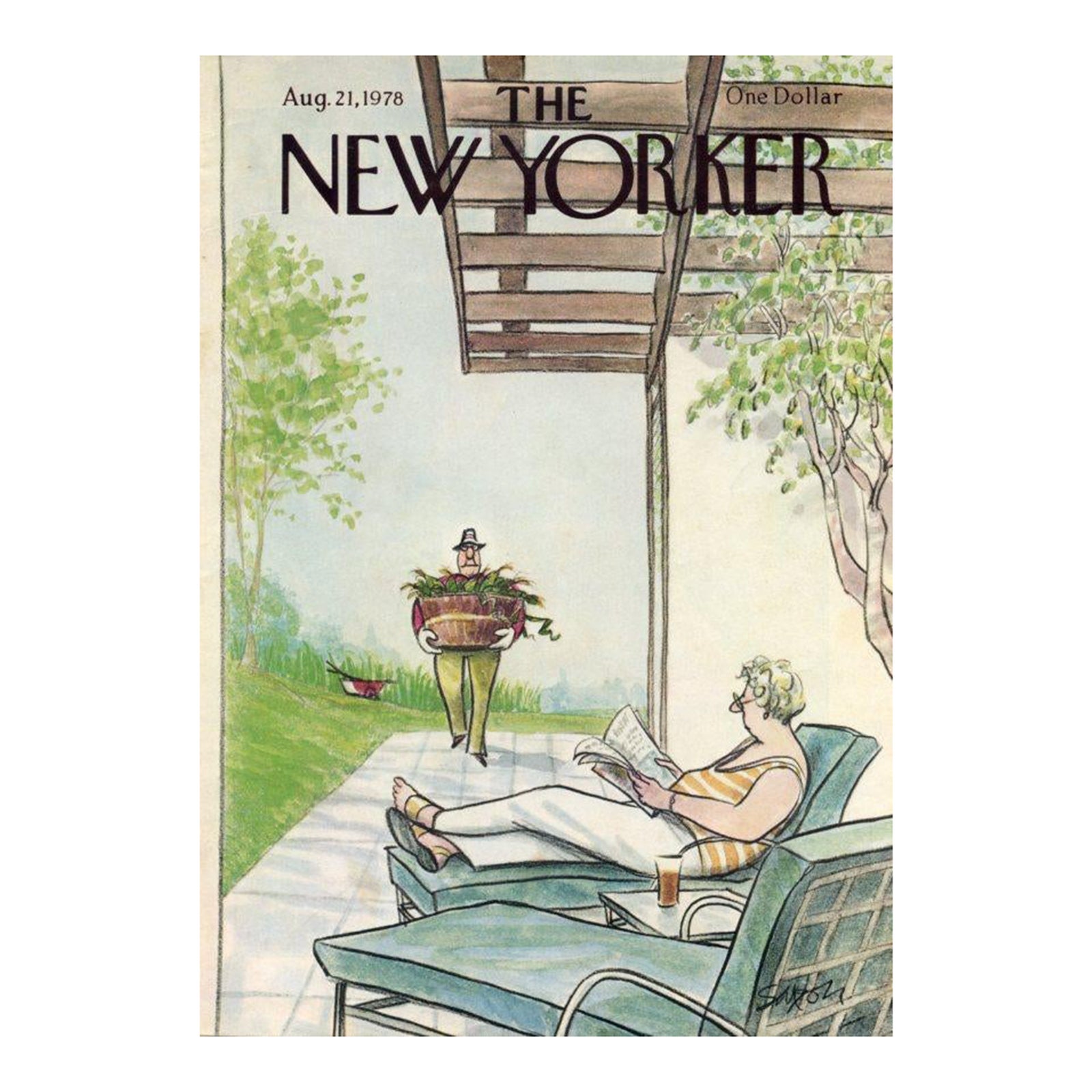 1978 Vintage New Yorker Cover, August 21 (Charles Saxon), Original New ...