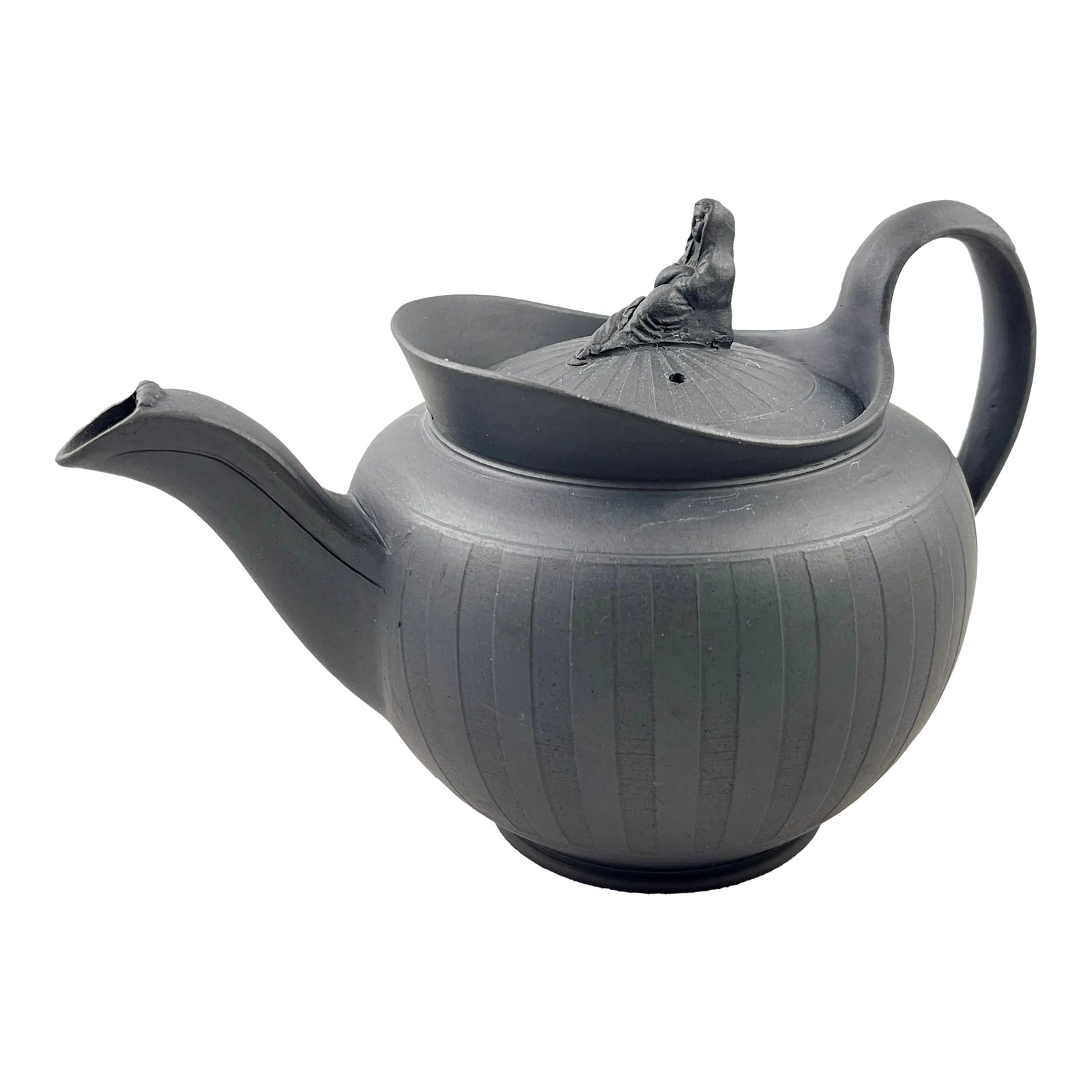 Adams Black Basalt Neoclassical Widow Teapot, Circa 1790 | Chairish