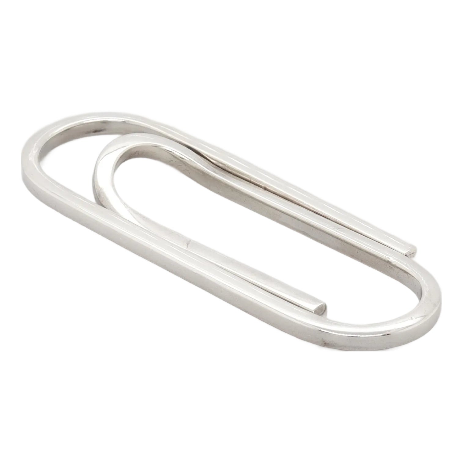 Mid-Century Modern Sterling Silver Paperclip Money Clip | Chairish