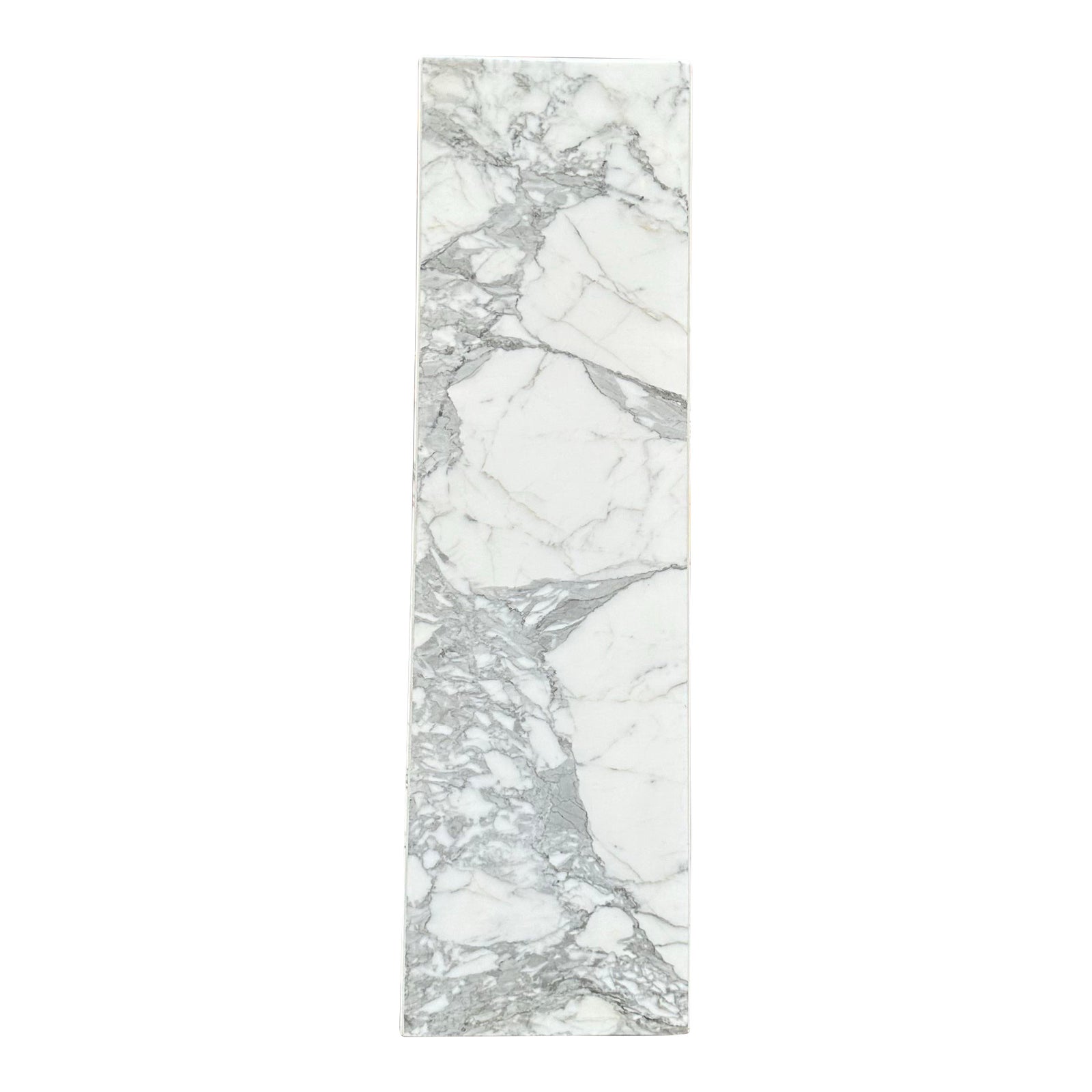 Marble Monolith Pedestal White Grey Veins | Chairish