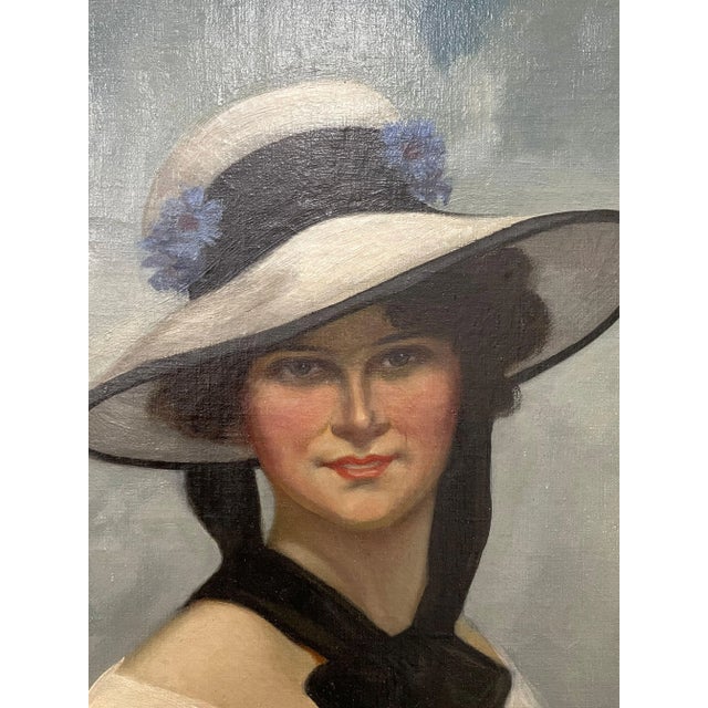 w.h. Braun (1873-1938) Oil on Canvas Women Figure With Floral Summer ...