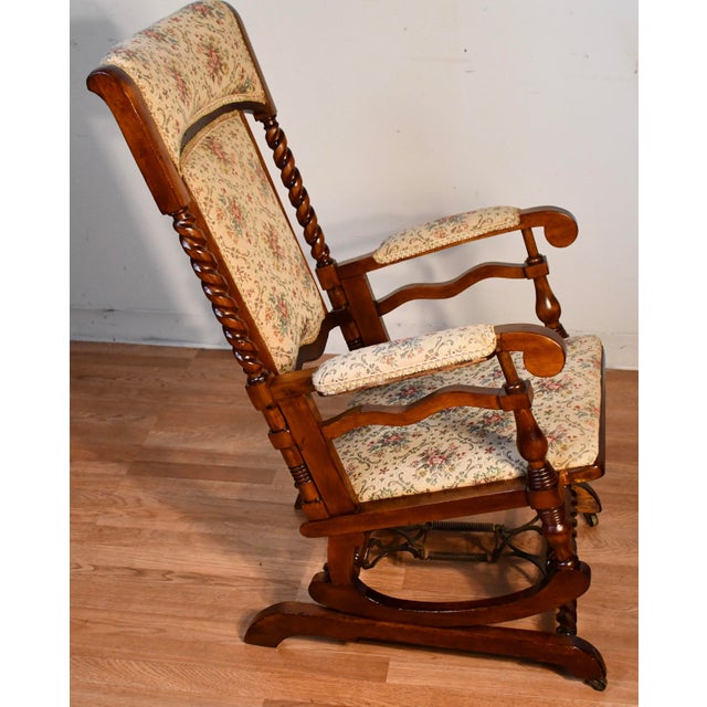 1870 Antique George Hunzinger Barley Twist Mahogany Platform Rocking ...