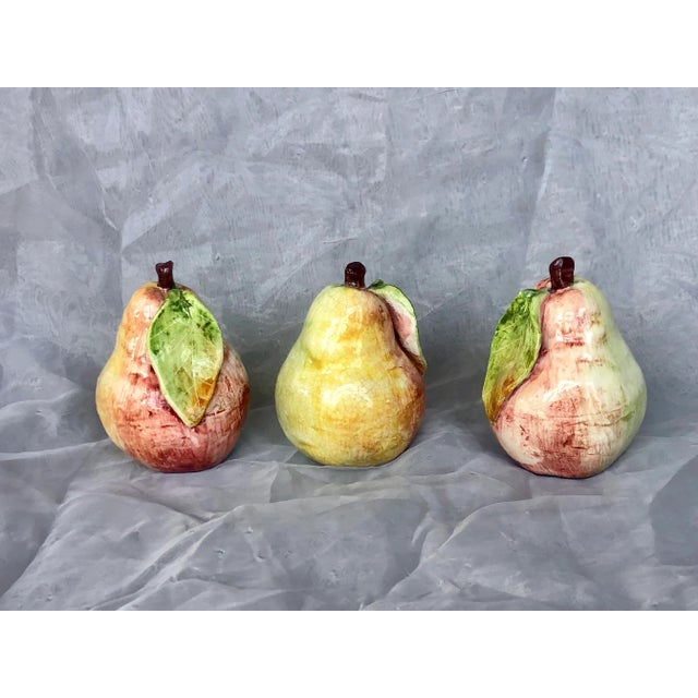 Vintage Ceramic Art Studio Pottery Pear Fruit Sculptures Set of 3 ...