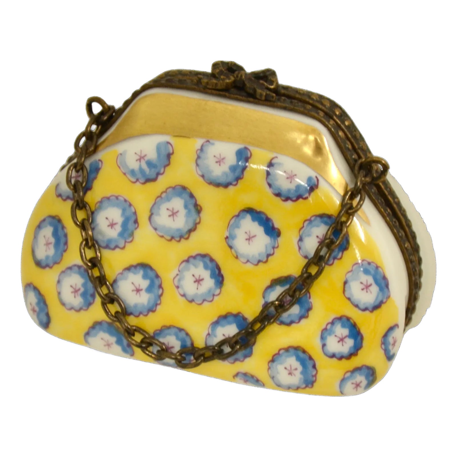 Limoges Flower Dot Purse Accent Box | Chairish