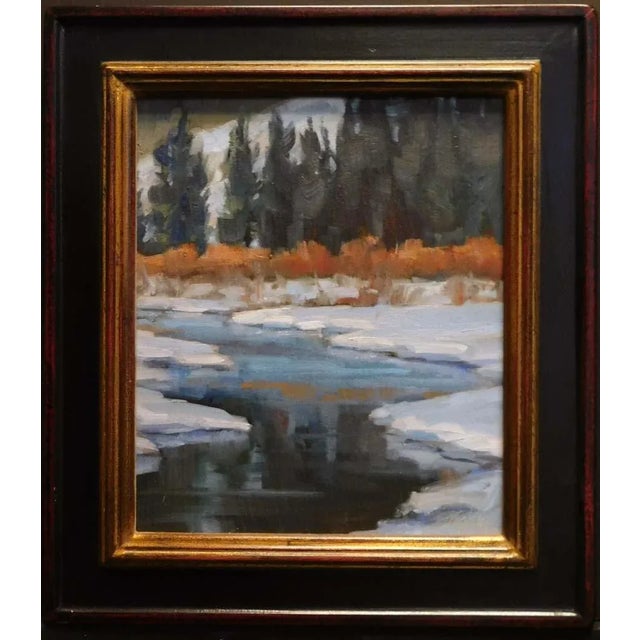 Robert Bob Rohm "Winter Reflections" Original Oil on Board Landscape ...