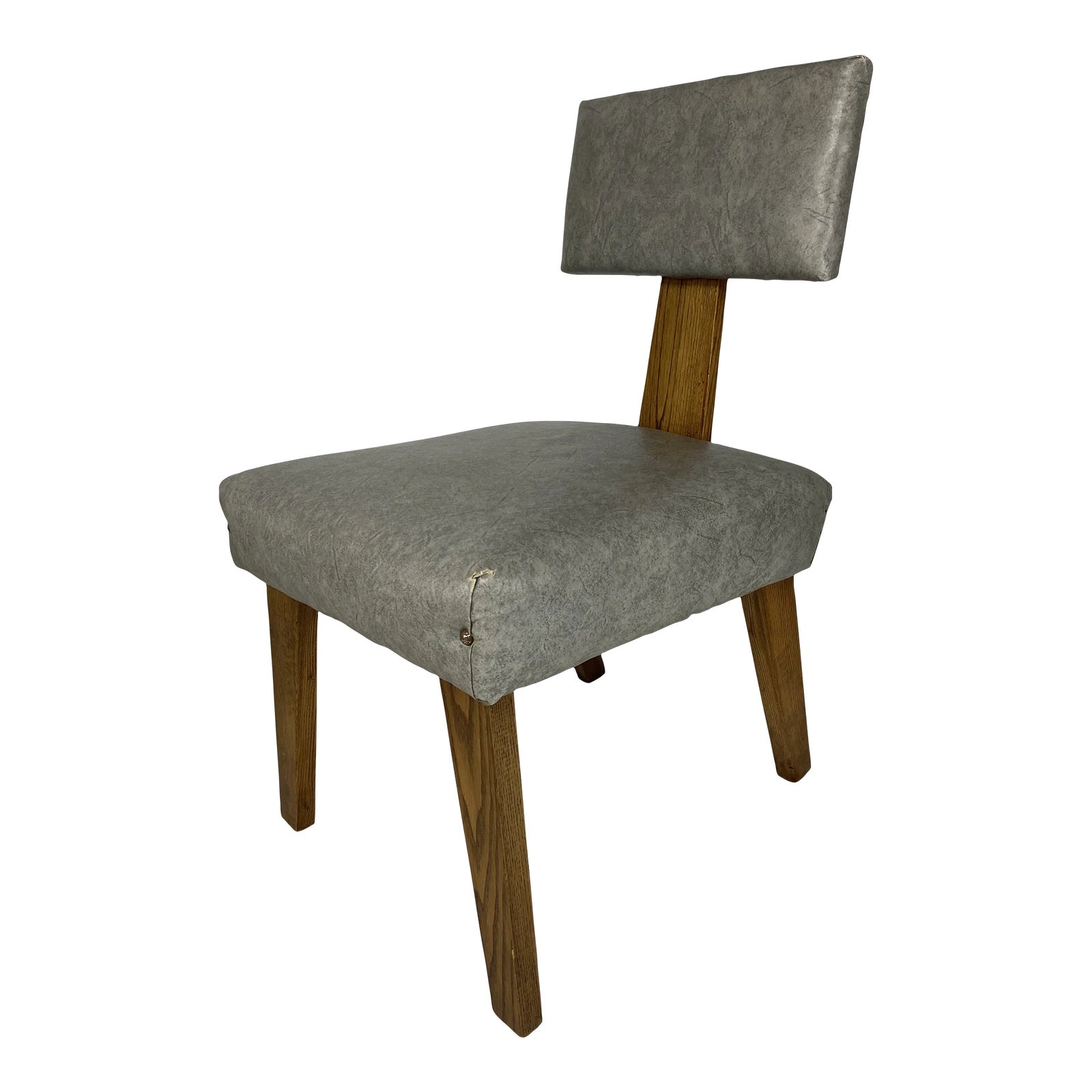 Small MCM Upholstered Wood Side Chair | Chairish