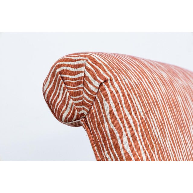 Late 20th Century Orange & White Abstract Striped Print Roll Back ...