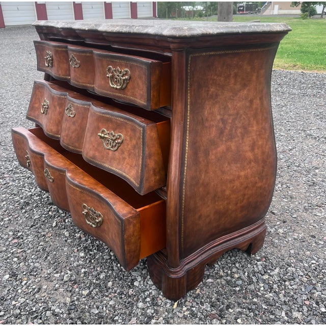 Thomasville Ernest Hemingway Leather Embossed Bombay Chest | Chairish