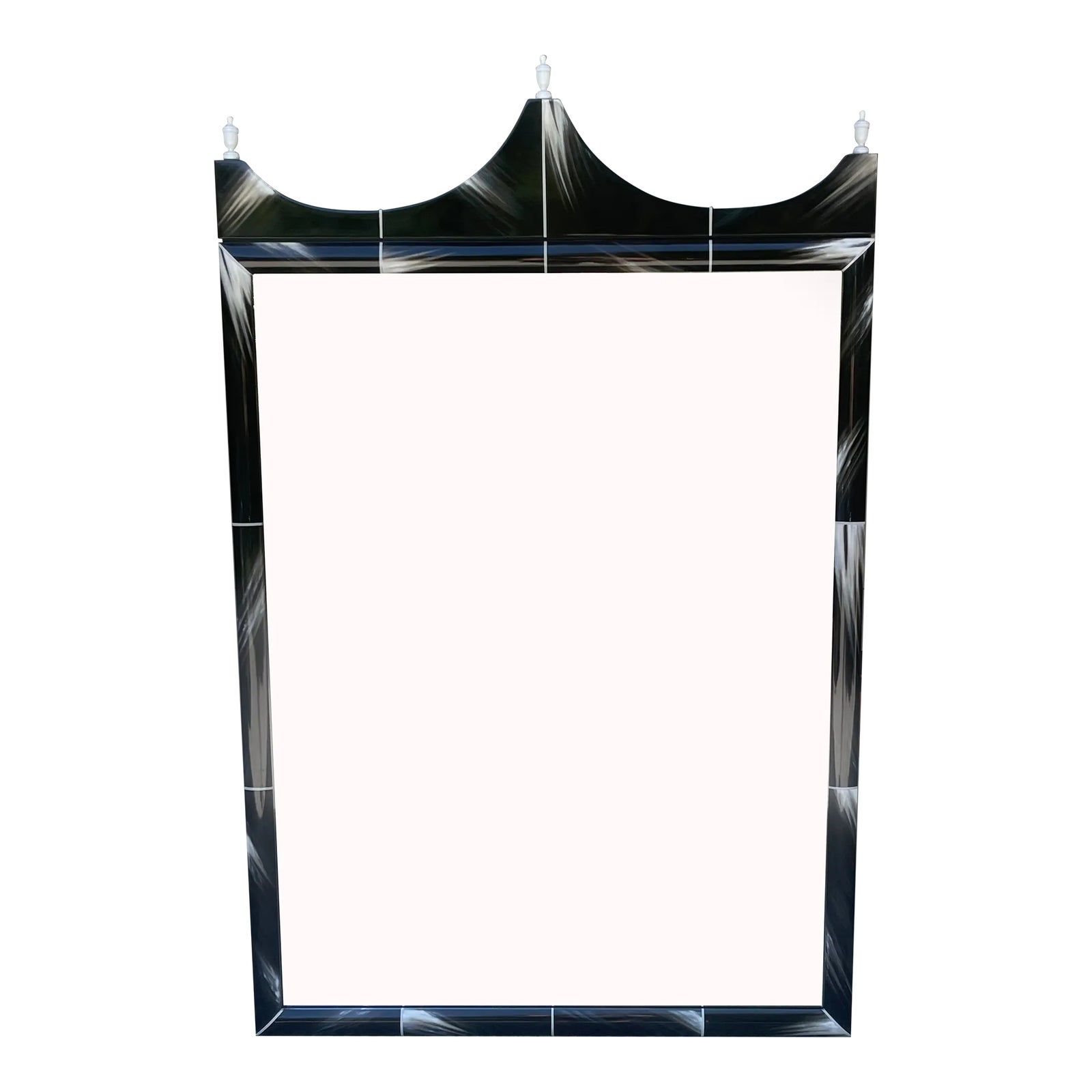 Theodore Alexander Talbert Black White Horn Mirror | Chairish