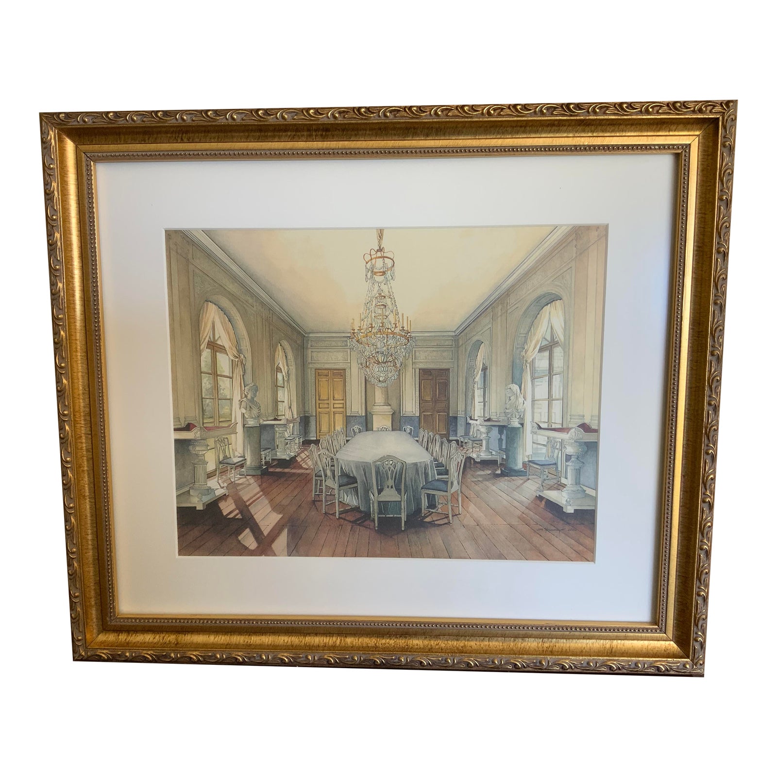 2000s “Gardens & Pavilions of Europe” James Steinmeyer Print, Framed ...
