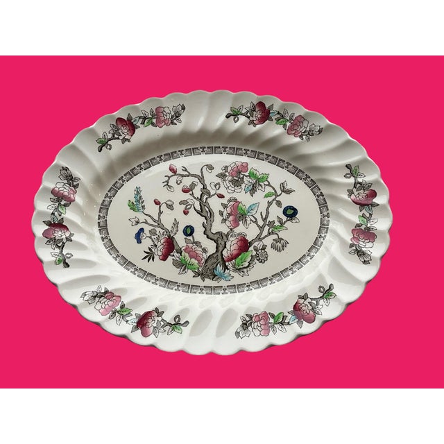 Late 20th Century Staffordshire Indian Tree Platter | Chairish