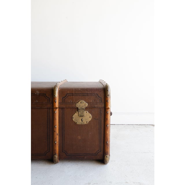 19th C French Trunk With Wood Details | Chairish
