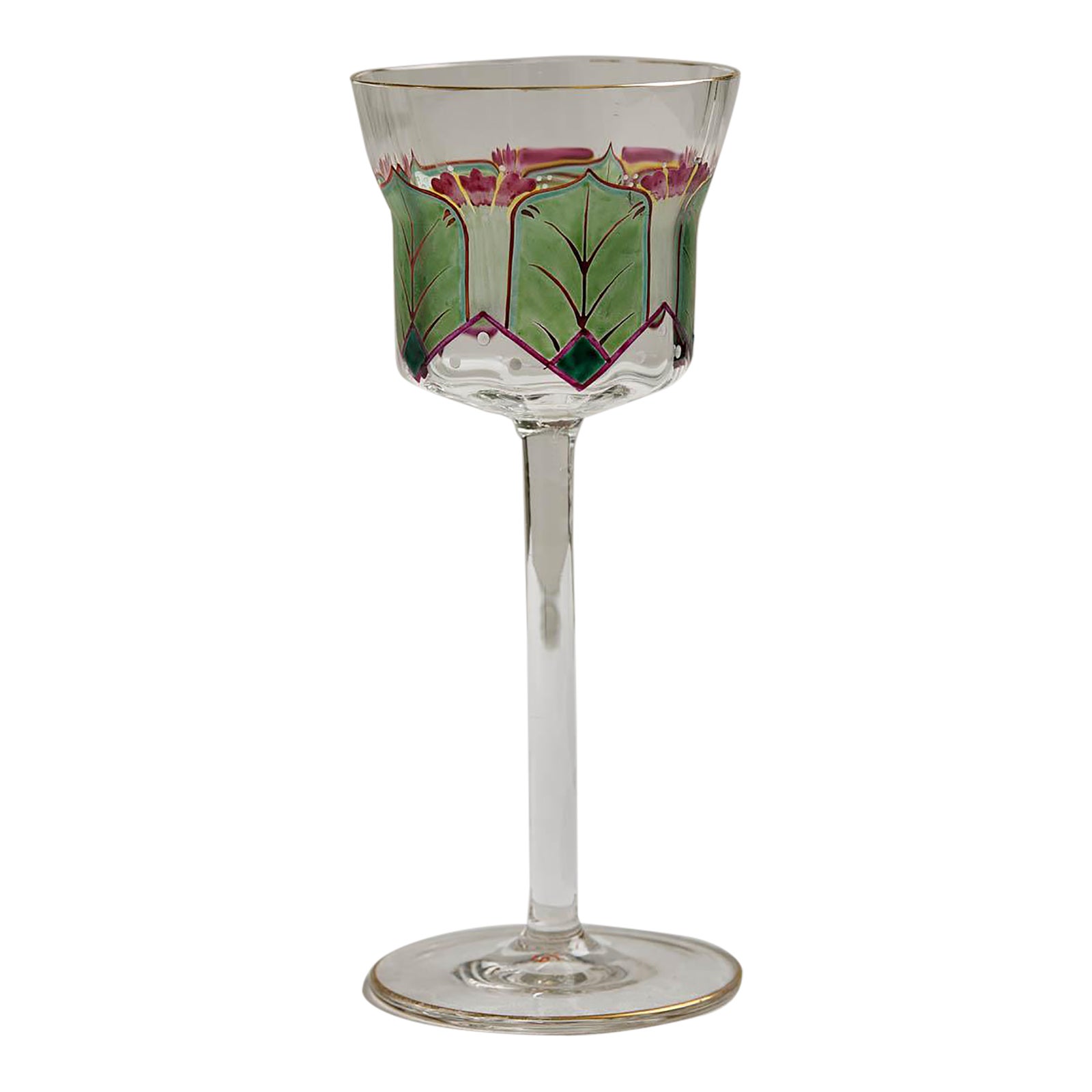 Rare Antique Enameled Absinthe Glass | Chairish