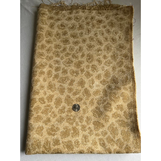 Late 20th Century Velvet Leopard Print Upholstery Fabric- 1 Yard | Chairish