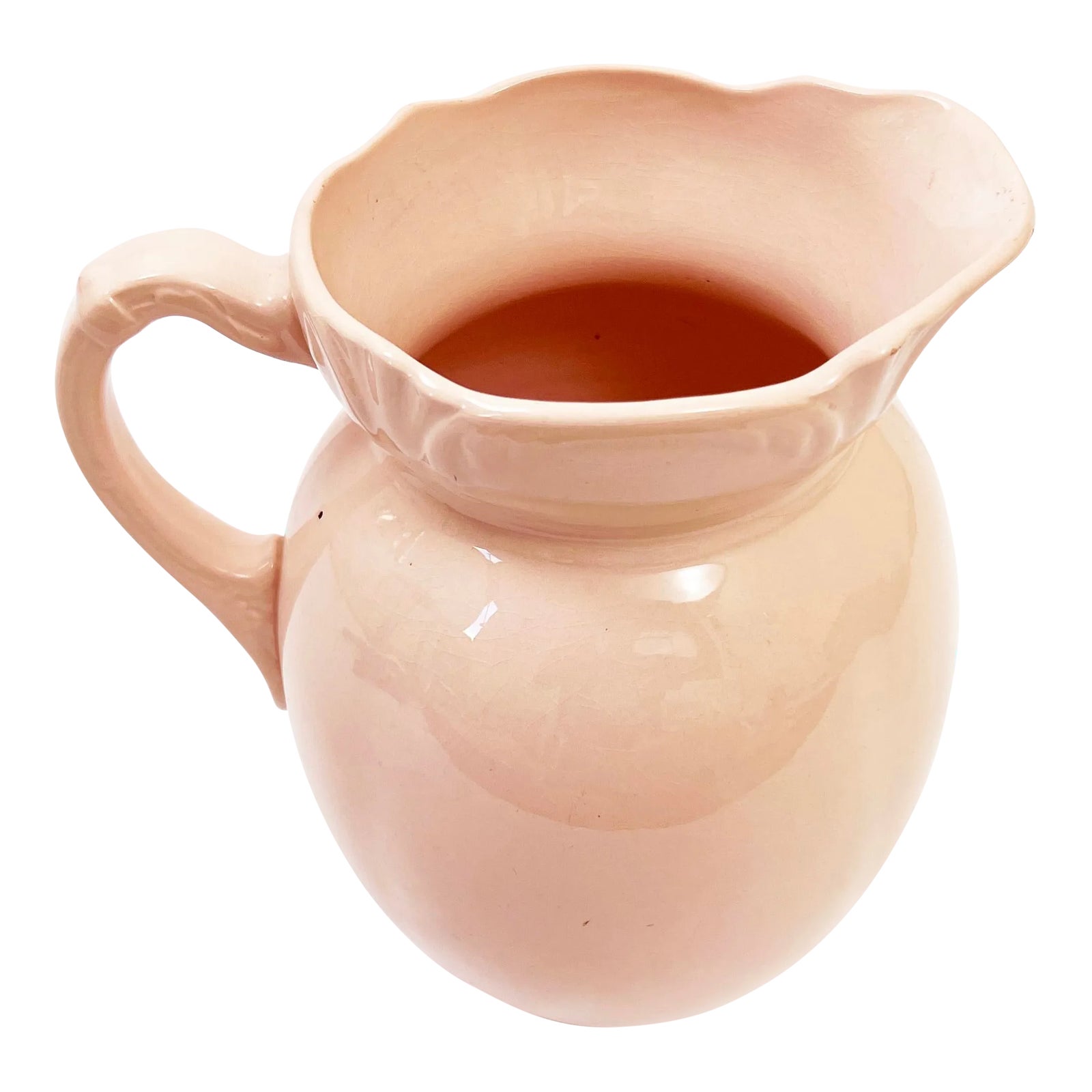 Priscilla Presley's Art Deco French Light Pink Pitcher | Chairish