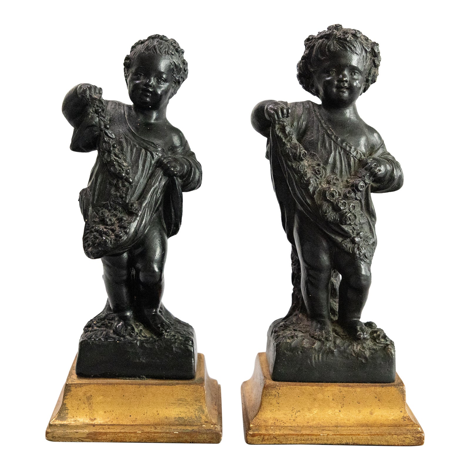 Vintage Italian Borghese Cherubs Putti Figurines - Set of 2 | Chairish