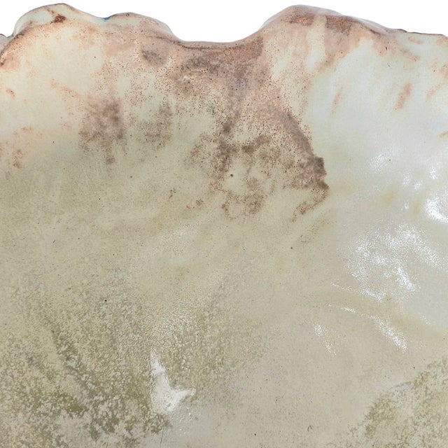 Large Studio Art Pottery Ruffled Sculptural Bowl | Chairish