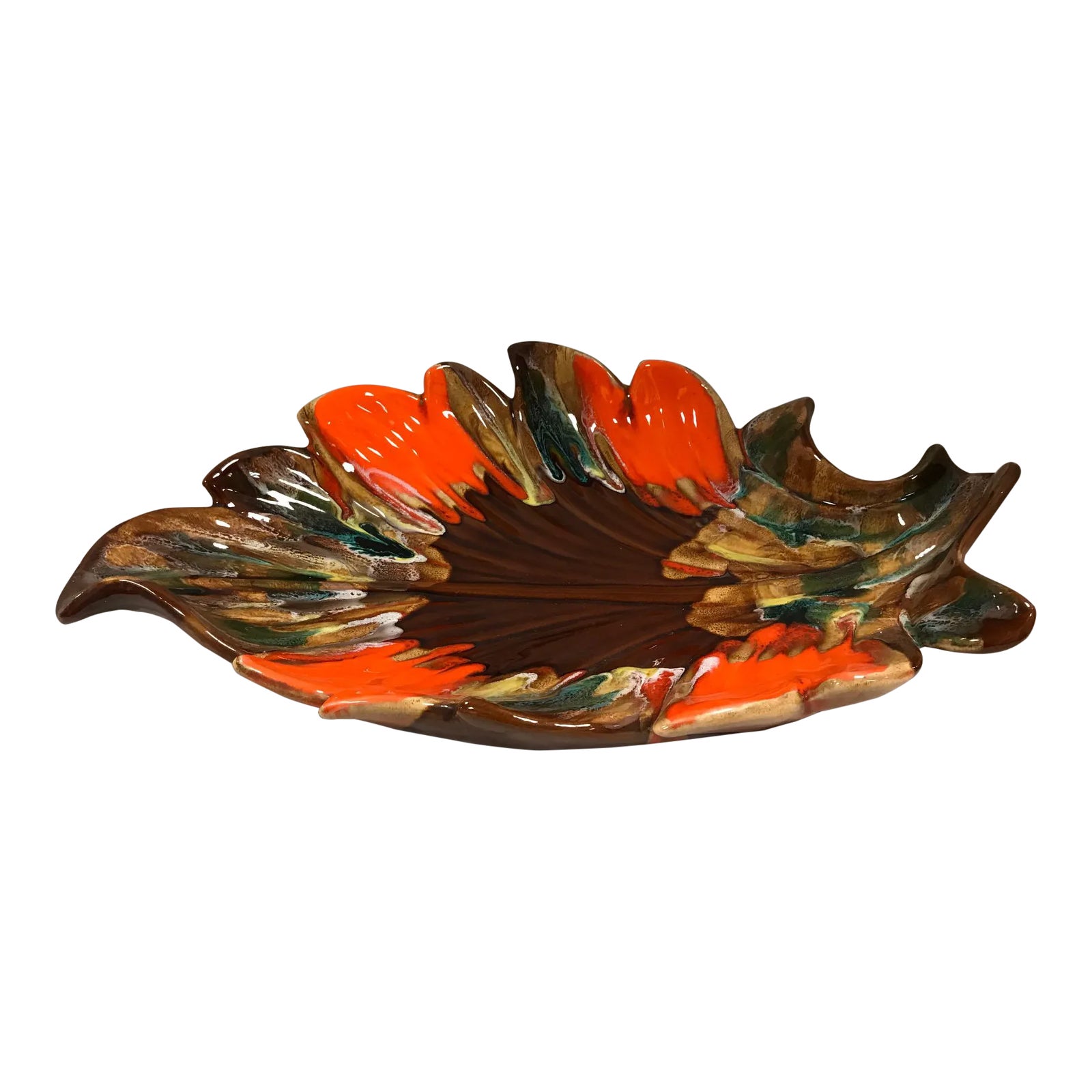 Mid 20th Century French Leaf Bowl | Chairish