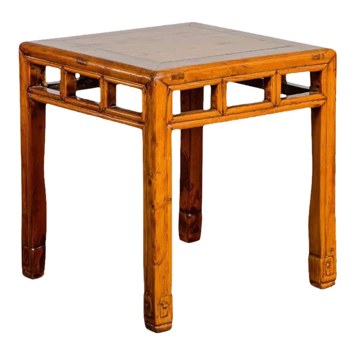 Late Qing Dynasty Period Side Table with Pillar Strut Motifs and Scroll ...