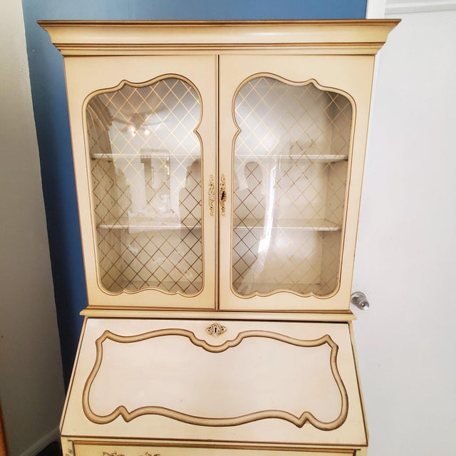 Secretary Desk W Key, Display, Bookcase & Dresser, Vintage | Chairish