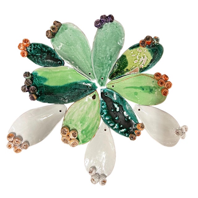 Jade Green Cactus With Four Peach Prickly Pears by Francesco Petracca ...