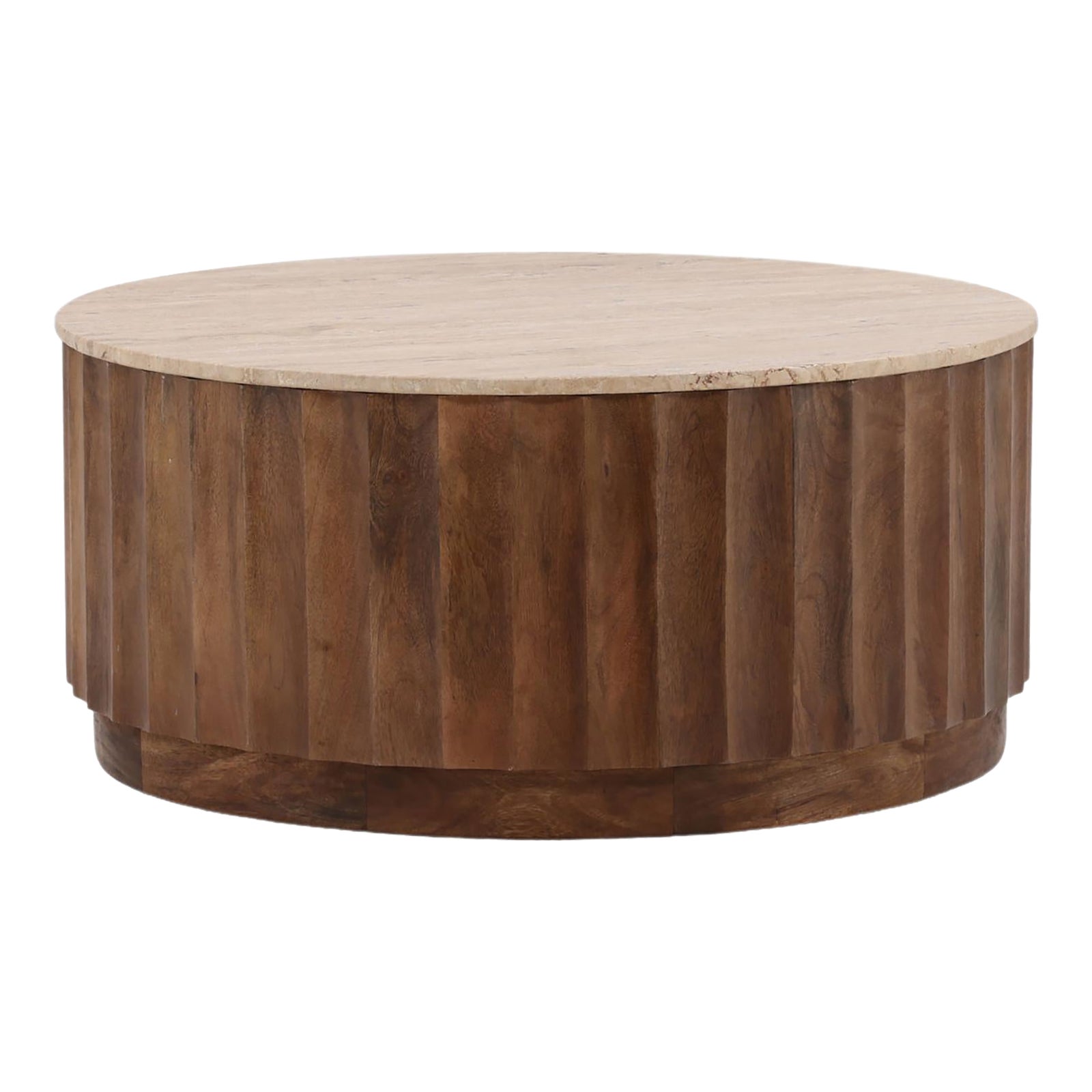 Stone Top Scallop Coffee Table | Chairish