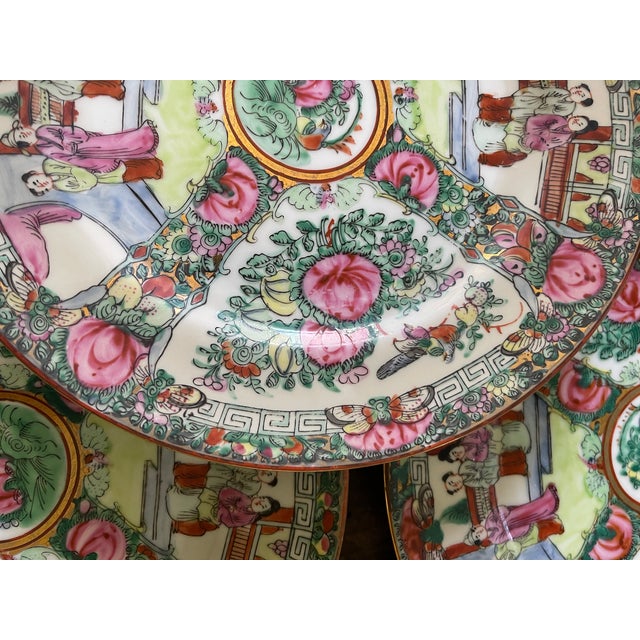 Mid 29th Century Famille Rose Plate Collection - Set of 7 | Chairish