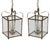 Pair of Vintage Brass Square Lanterns | Chairish
