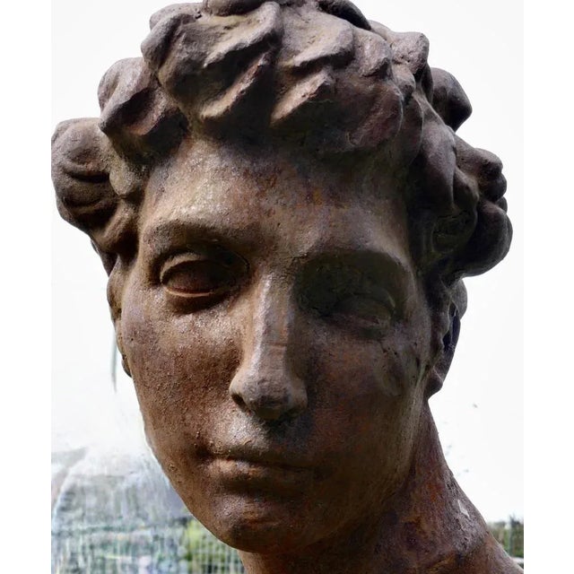 Weathered Cast Iron Statue of Michelangelo's David, 1960s | Chairish