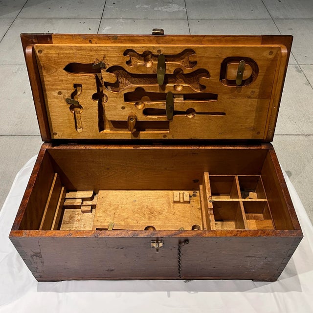 Antique Railroad Tool Chest in Solid Oak With Bronze Mounts From Adams ...