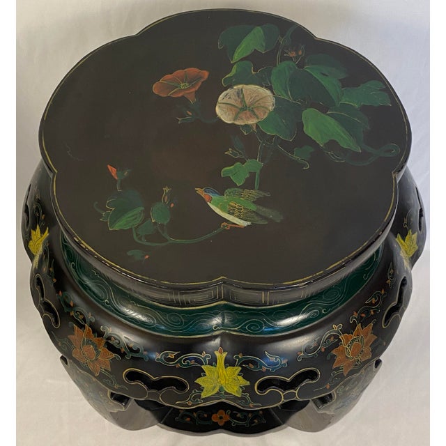 Pair of Chinese Hand Carved and Hand Painted Side Tables | Chairish