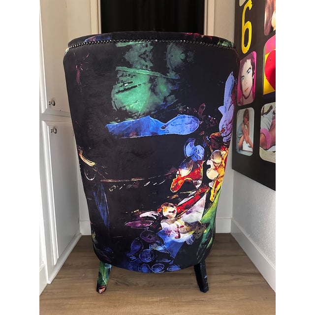 High-Back Manor Velvet Lounge Chair | Chairish