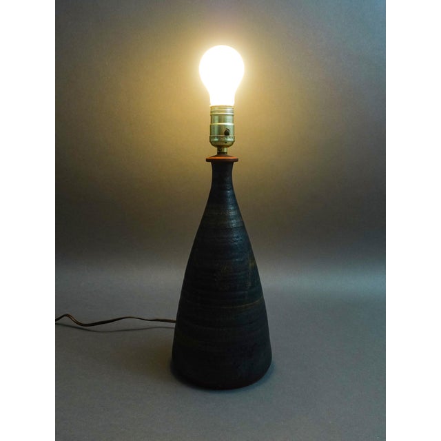 Denis Vibert Signed Mid Century Modern Maine Studio Pottery Table Lamp ...