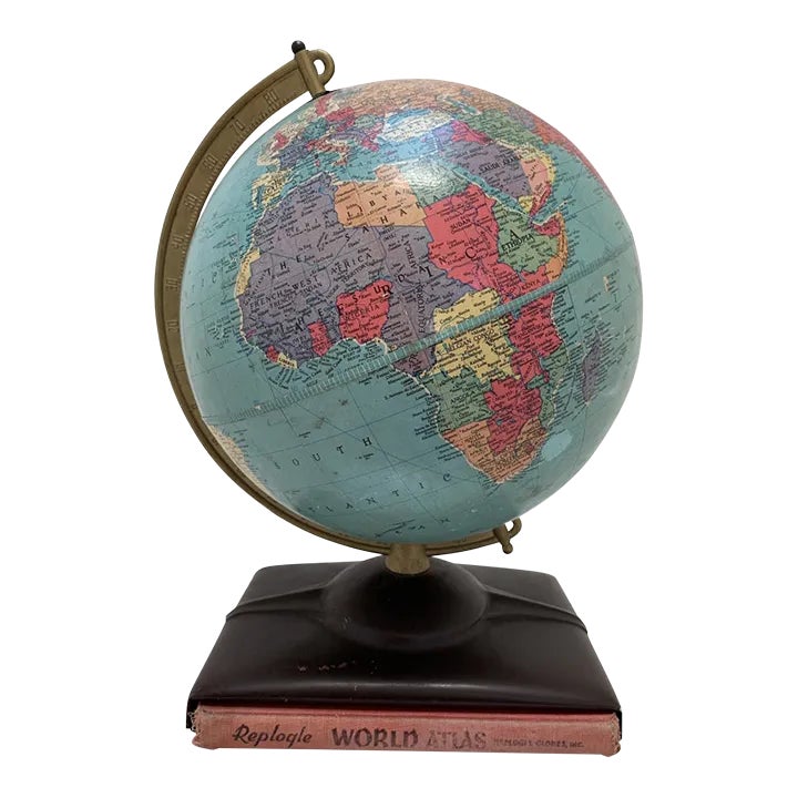 1950s Replogle Reference Globe and Atlas | Chairish